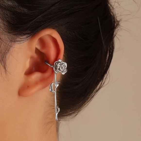 Kathrono | Jewelry | Lovely Pierceless Metallic Floral Flower Rose Left ...